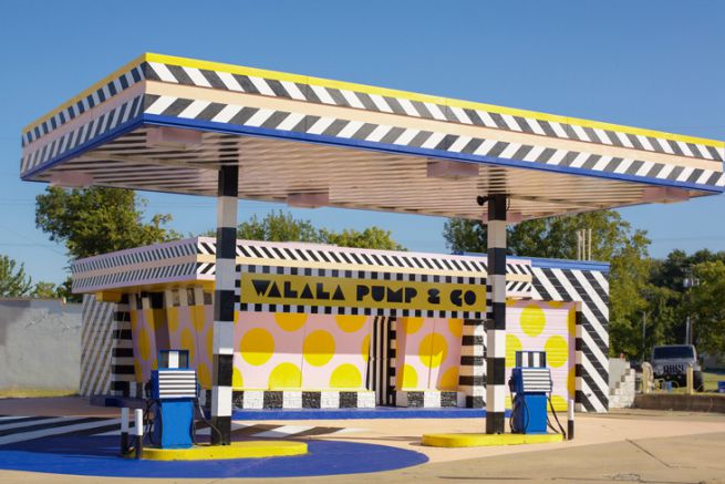 Inspiration - Une station service vintage aux couleurs de la graphiste ...